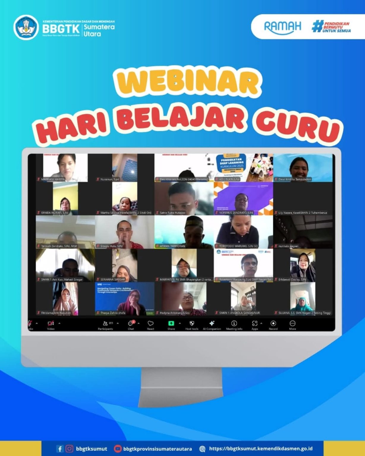 Webinar Hari Belajar Guru - BBGTK Provinsi Sumatera Utara